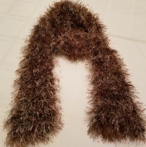 Hand Crafted | Accessories | Handmade Fuzzy Scarf With Teal Accents ...